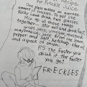 Freckle Juice by Judy Blume, Illustrated by Sonia O. Lisker - Etsy