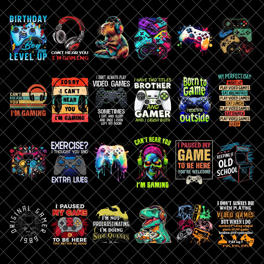 Gamer Sublimation Bundle, Gamer Shirt PNG, Video Games PNG, Game ...