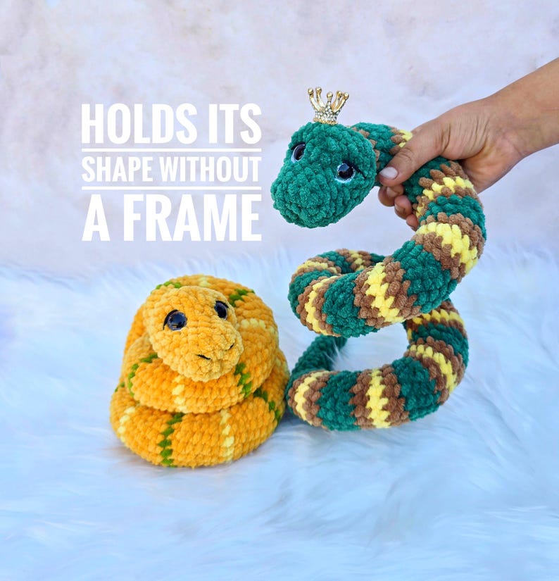 Crochet Snake Pattern, Cute Plush Toy (digital Download) - Etsy