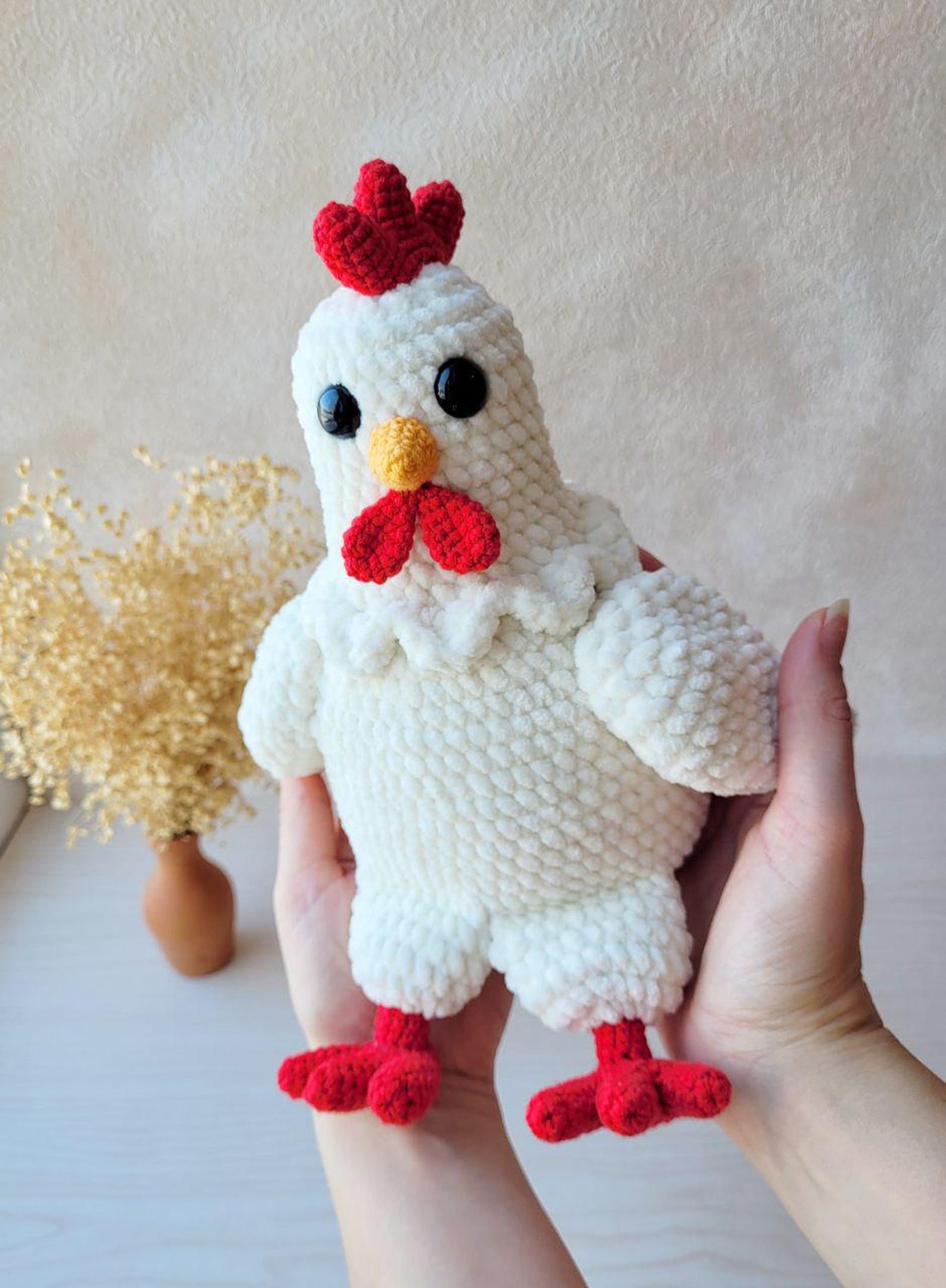 Crochet Rooster & Hen Amigurumi Pattern: Easter Chicken Decor (PDF ...