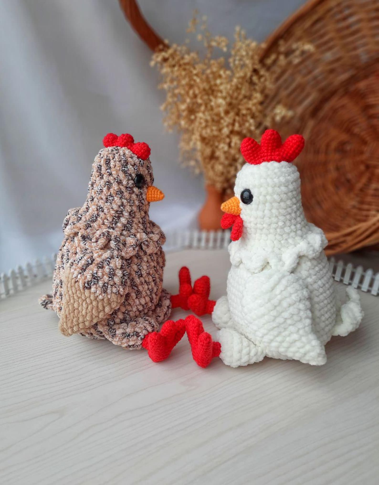 Crochet Rooster & Hen Amigurumi Pattern: Easter Chicken Decor (PDF ...