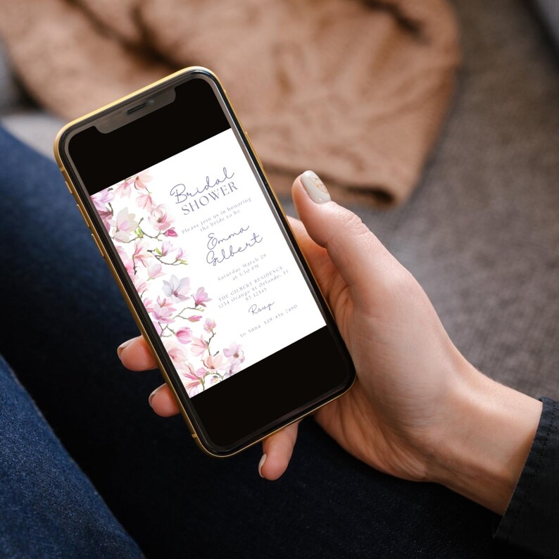 Floral Bridal Shower Invitation Template, Boho Garden Party (digital ...