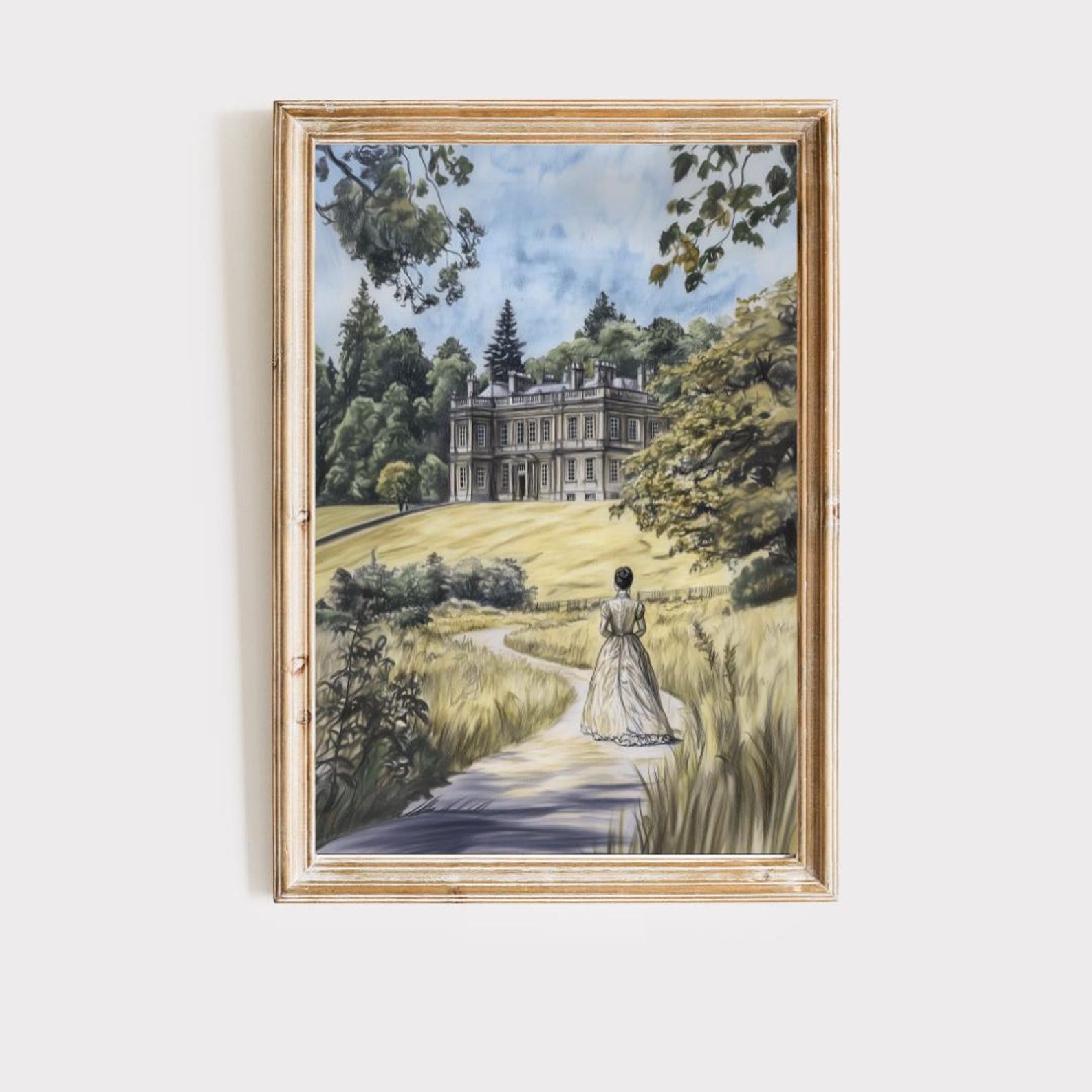 Pride and Prejudice Pemberley Manor Art Print, Cottagecore Decor ...