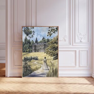Pride and Prejudice Pemberley Manor Art Print, Cottagecore Decor ...