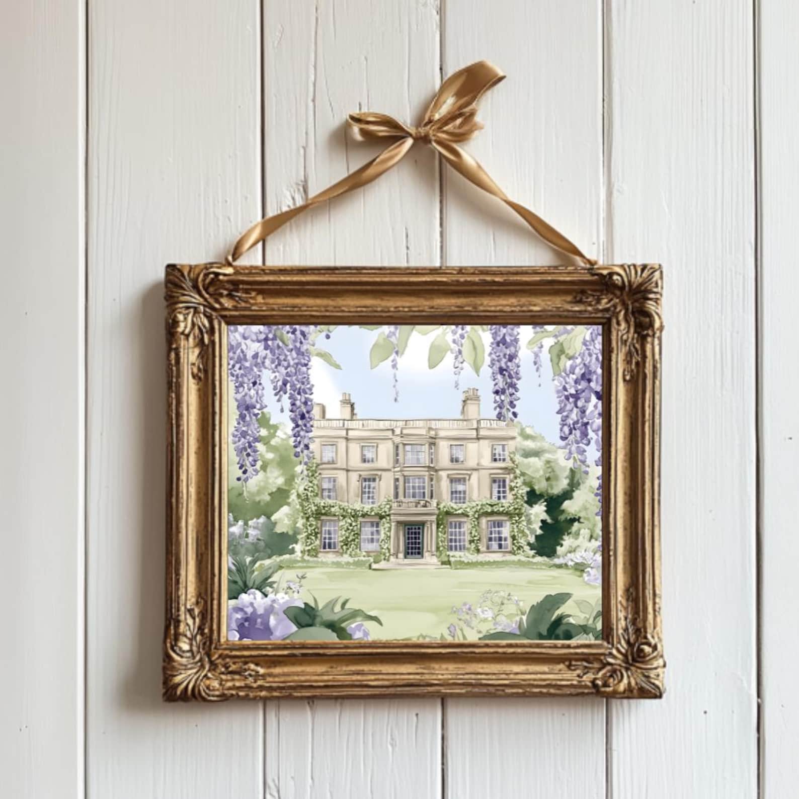 Bridgerton Wisteria House Inspired Art Print, Book Nook Decor ...