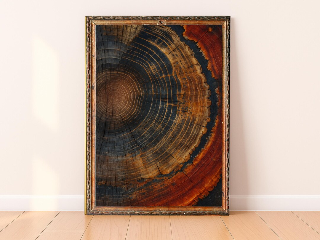 Tree Ring Printable Wall Art, Abstract Colorful Tree Ring Wall Decor ...