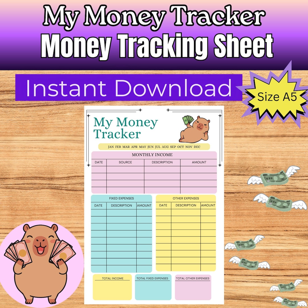 Money Tracker Printable | A5 Budget Planner Digital Download - Etsy