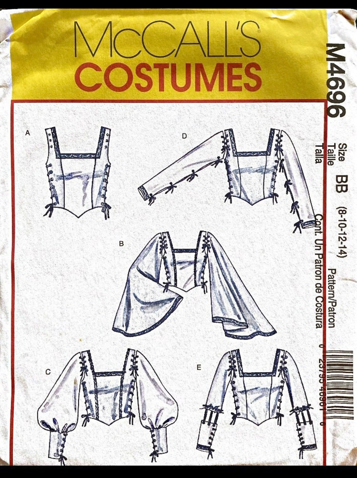 Near-vintage, Renaissance-inspired, Corset-laced Tops Pattern Mccall's ...