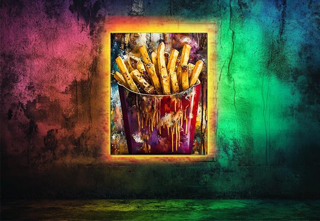 French Fries Graffiti Art Print – Dripping Street Food Painting | Urban ...