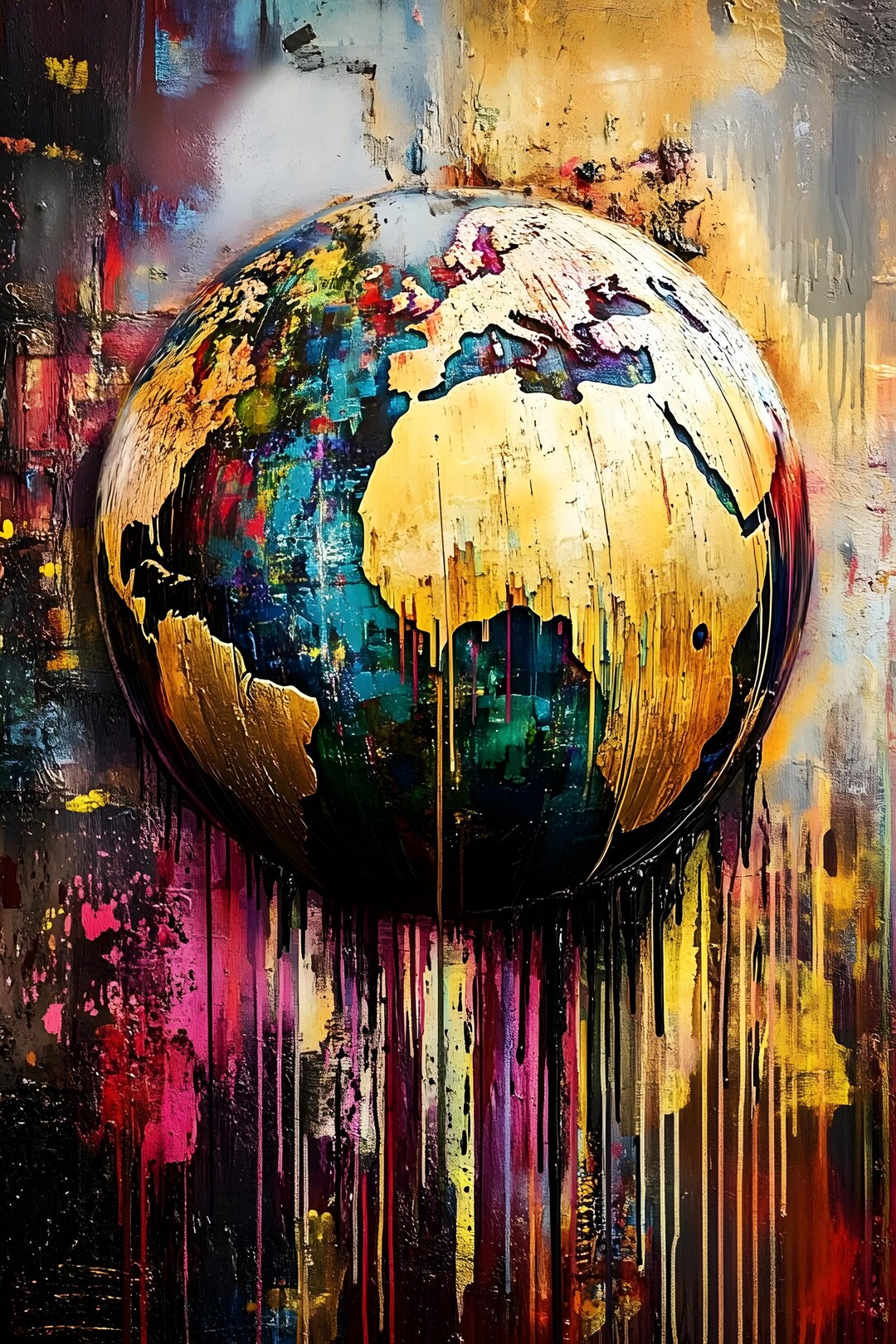 Abstract Earth Digital Art | Colorful Space Painting | Street Art ...