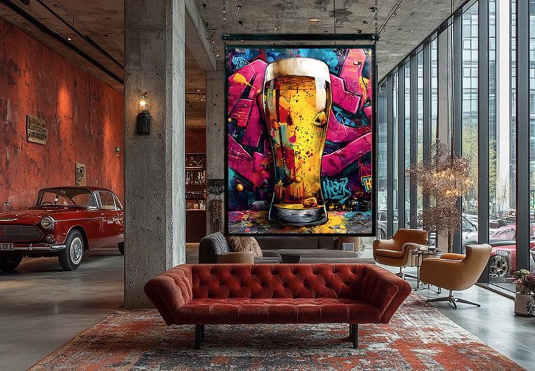 Beer Glass Street Art Poster – Strong Beer Graffiti | Colorful Urban ...