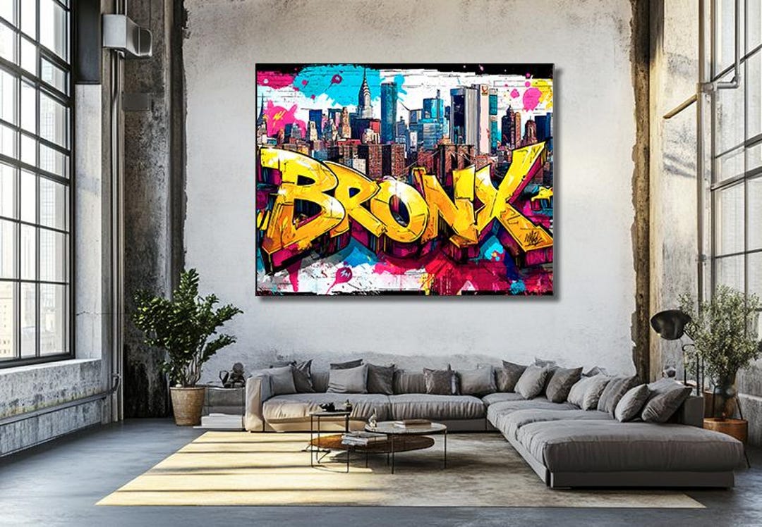 Bronx Graffiti Art Poster – Colorful New York Skyline Mural | Urban ...