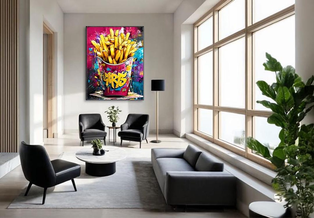 French Fries Street Art Poster – Bold Fries Graffiti | Colorful Urban ...