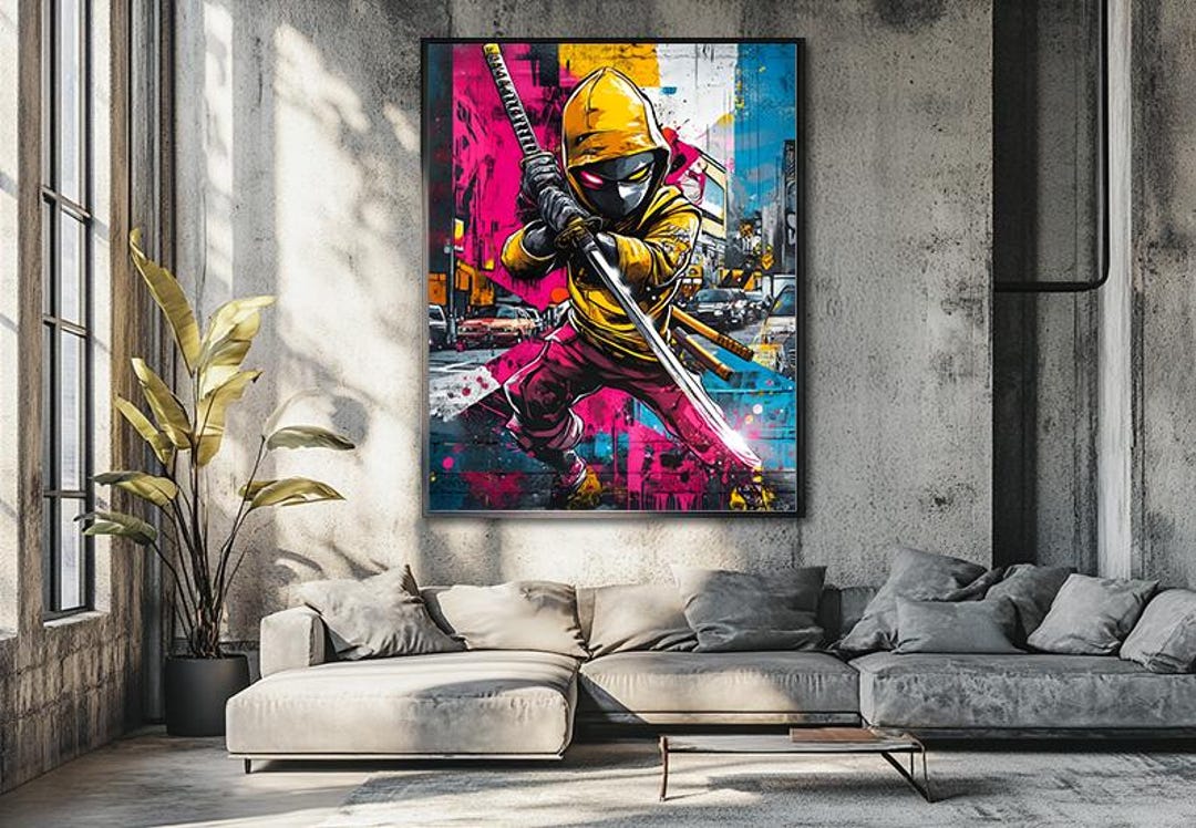 Urban Ninja Street Art Print – Graffiti Samurai Mural – Instant Digital ...