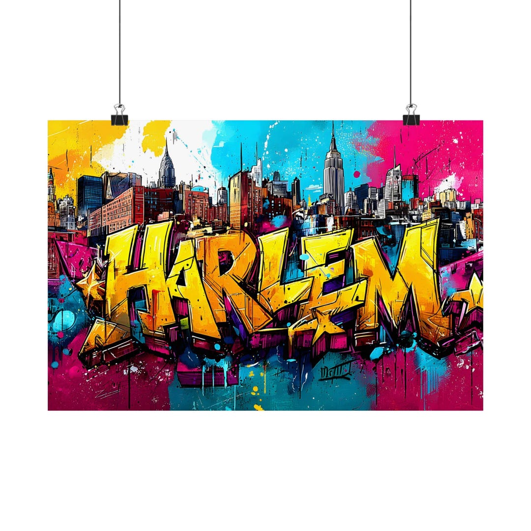 Harlem Graffiti Cityscape Poster | Matte Horizontal Poster - Etsy