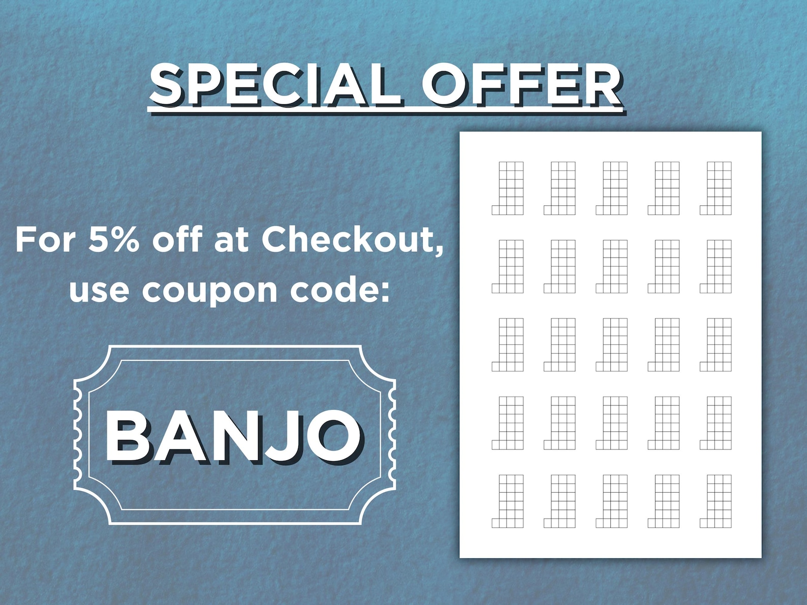 Printable Blank Banjo Chord Chart | A4 & US Letter Sizes | Banjo ...