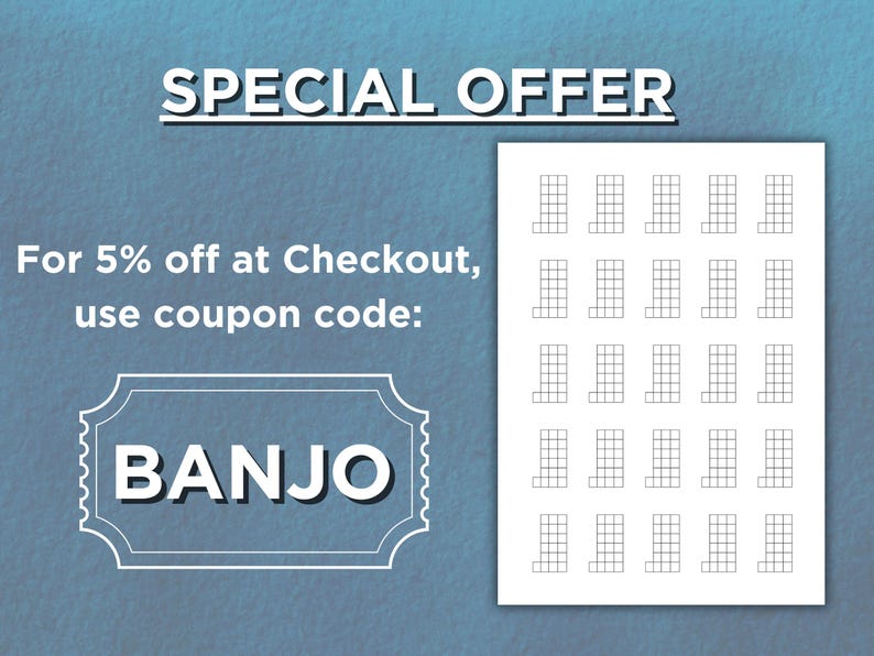 Printable Blank Banjo Chord Chart | A4 & US Letter Sizes | Banjo ...