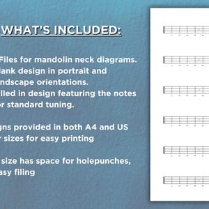 Mandolin Neck Diagram: Fretboard Charts - A4 & US Letter (downloadable ...