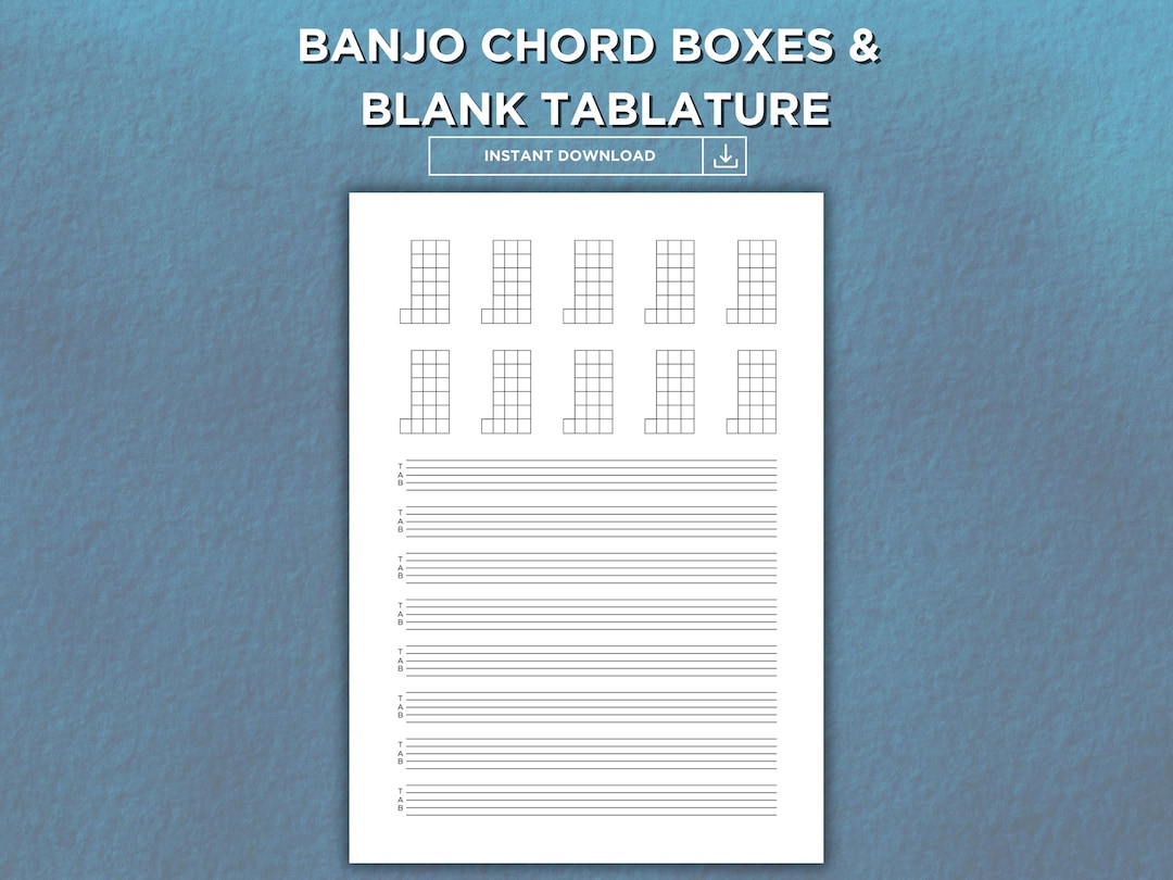 Banjo Blank Chords & TAB Sheet | Printable A4 and US Letter Size ...