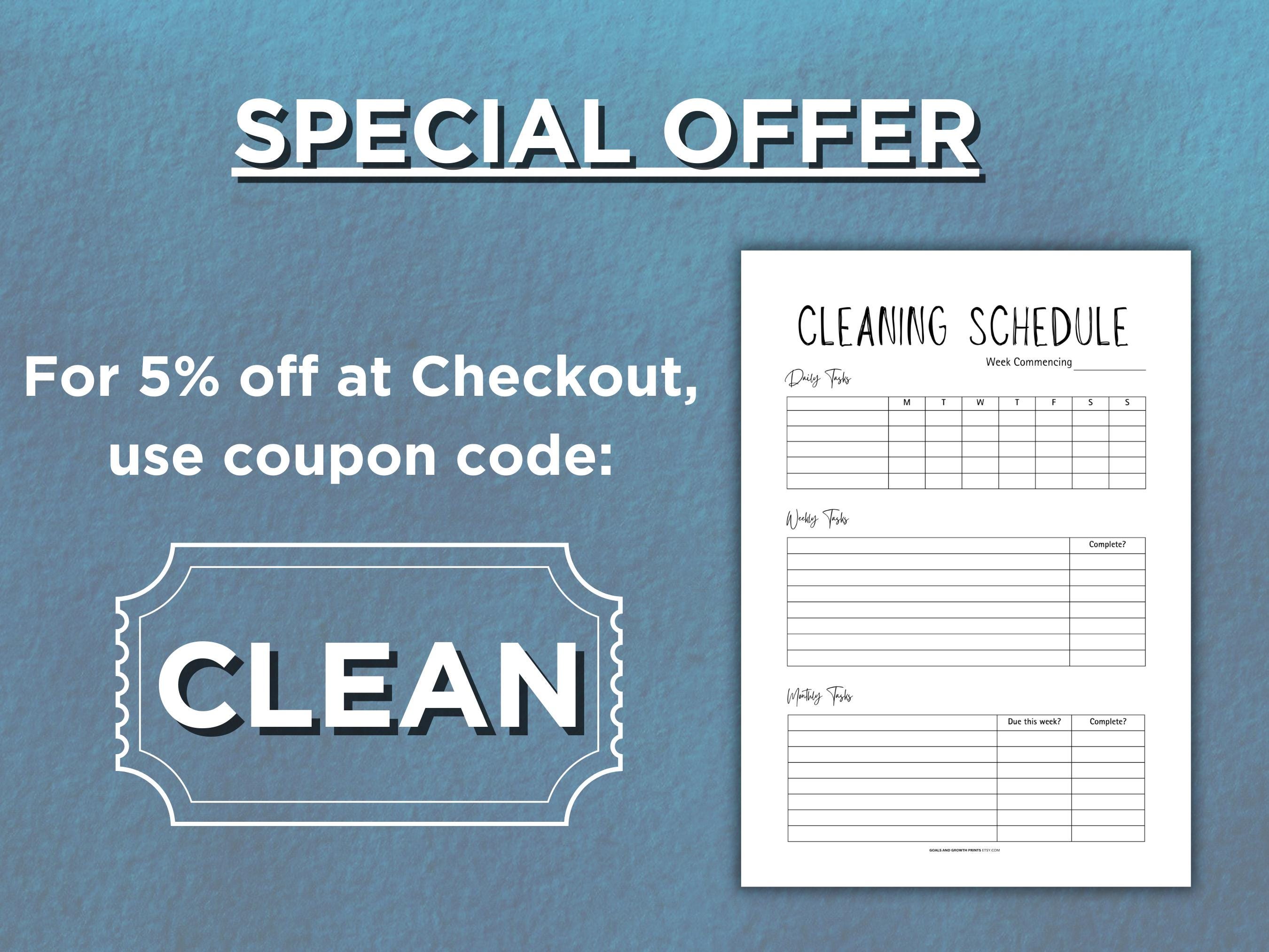 Printable Cleaning Schedule | Editable & Blank Versions | A4, A5, US ...