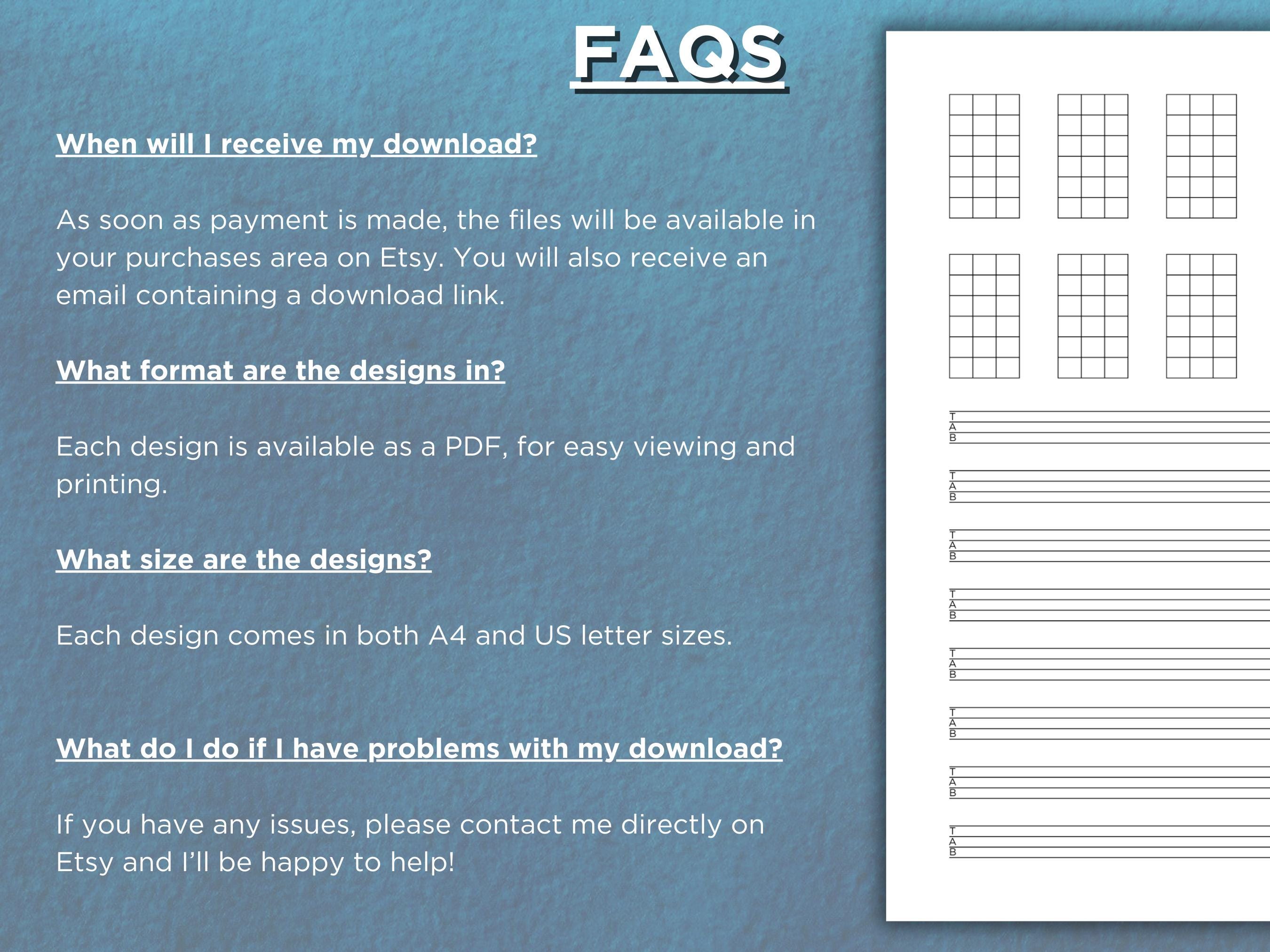 Printable Mandolin & Ukulele Chord Boxes and Tablature Template | A4 ...