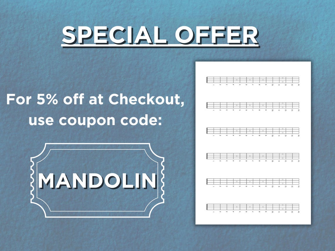 Mandolin Neck Diagram: Fretboard Charts - A4 & US Letter (downloadable ...