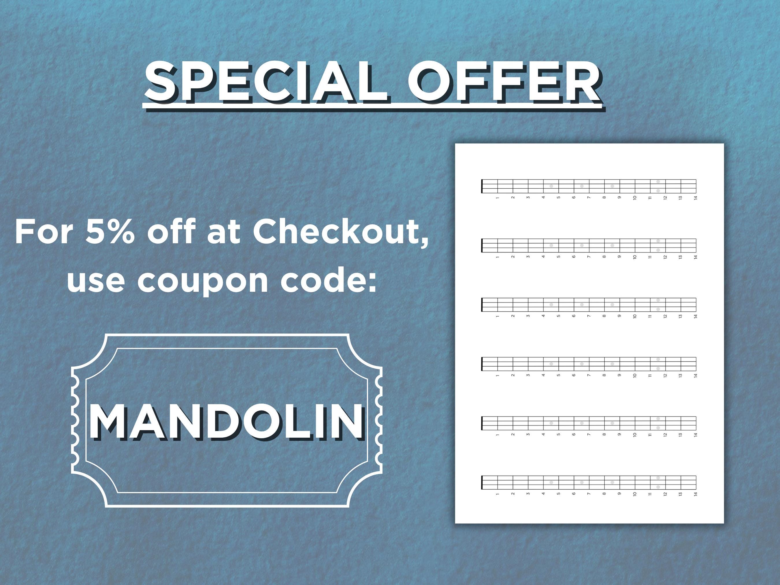 Mandolin Neck Diagram: Fretboard Charts - A4 & US Letter (downloadable ...