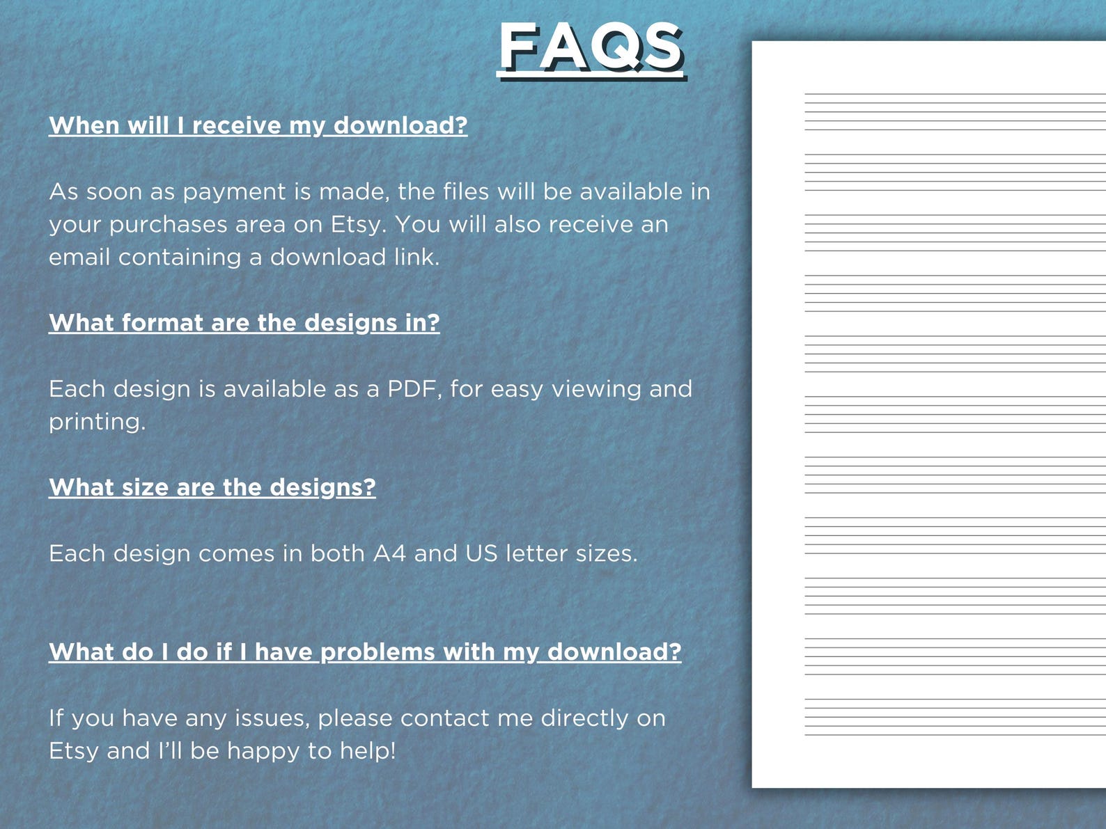 Blank Sheet Music: Printable Staff Paper (PDF Digital Download) - Etsy