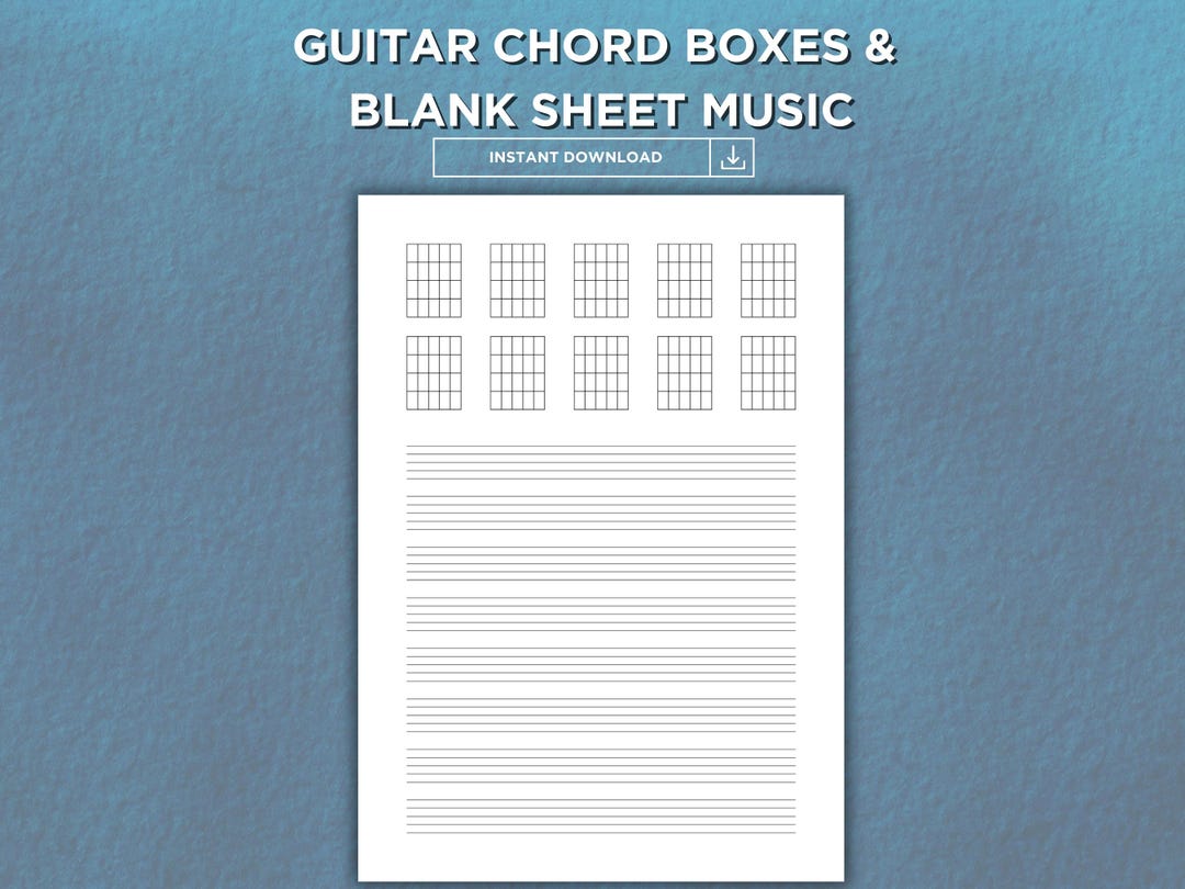 Guitar Chord Boxes & Sheet Music: Blank PDF (A4/US Letter) - Etsy