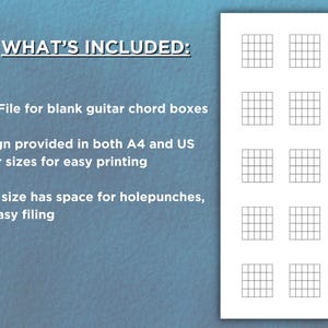 Printable Blank Guitar Chord Boxes Template | A4 & US Letter Sizes ...