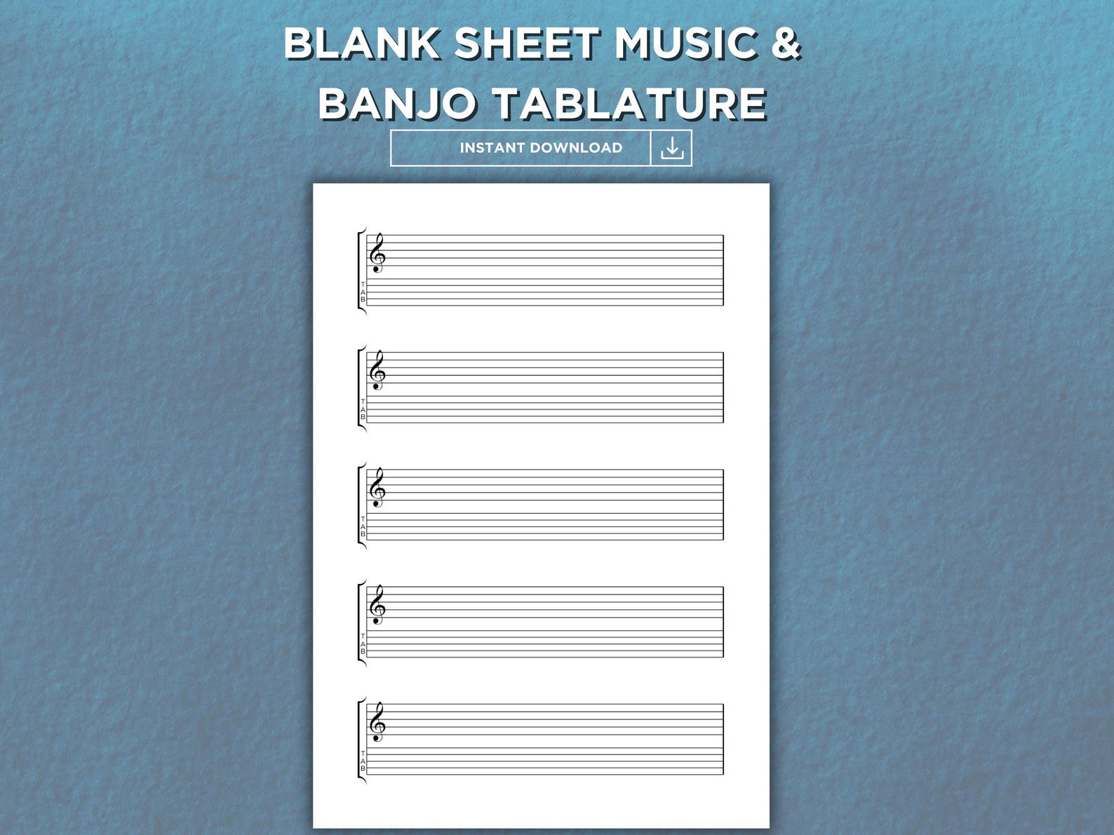 Blank Sheet Music and Banjo Tab Printable | A4 and US Letter Sizes ...