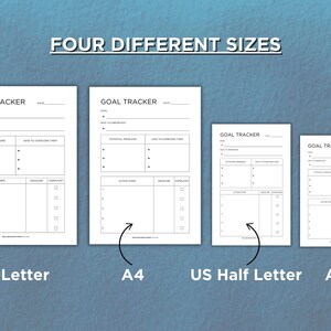 Printable Goal Tracker Template | A4, A5, US Letter and Half Letter ...