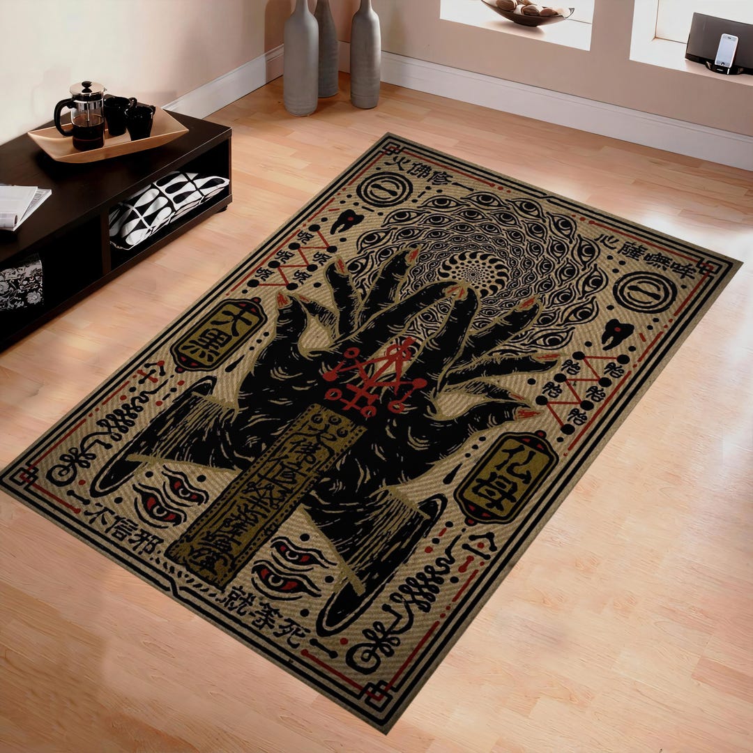 Mystic Asian Rug: Gothic Occult Decor - Etsy