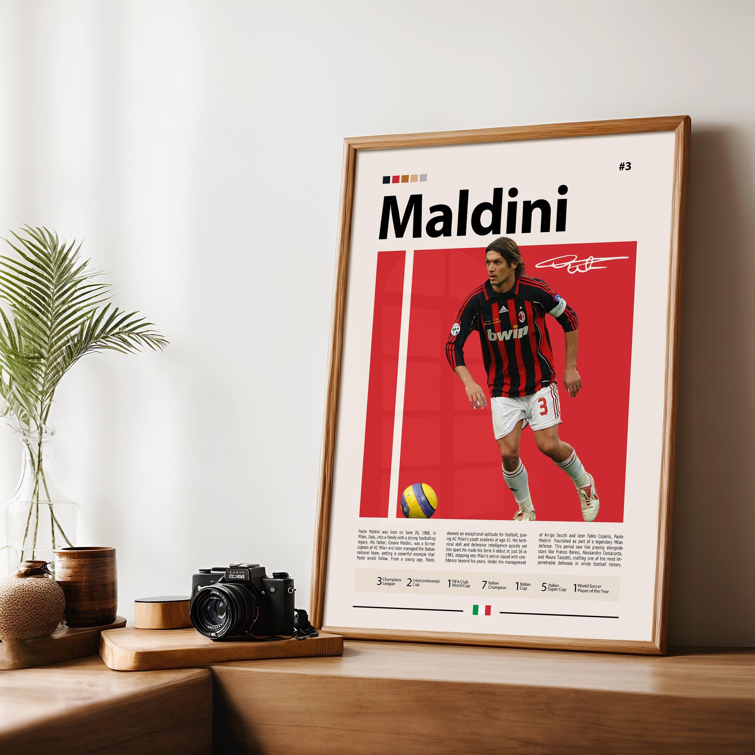 Paolo Maldini Poster, Italy, AC Milan, Football, Poster - Etsy