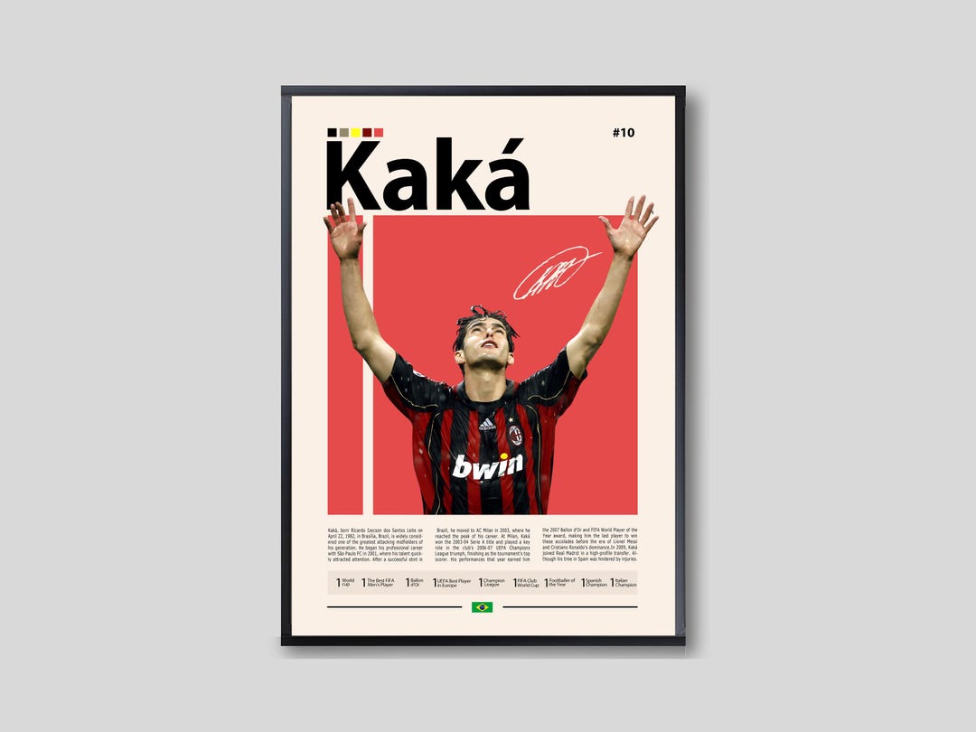 Kaká Poster, Brazil, AC Milan, Football, Poster - Etsy