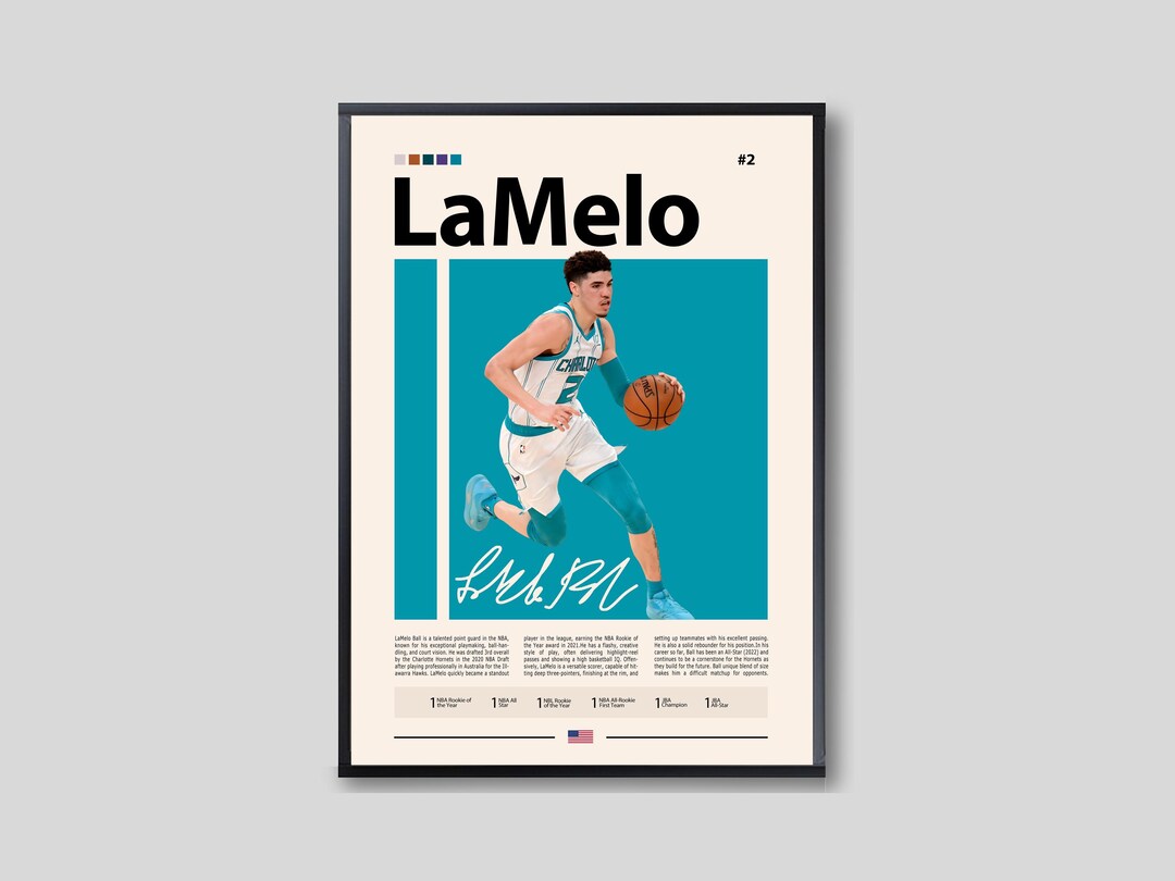 Lamelo Ball Poster, USA, Charlotte Hornets, Poster - Etsy