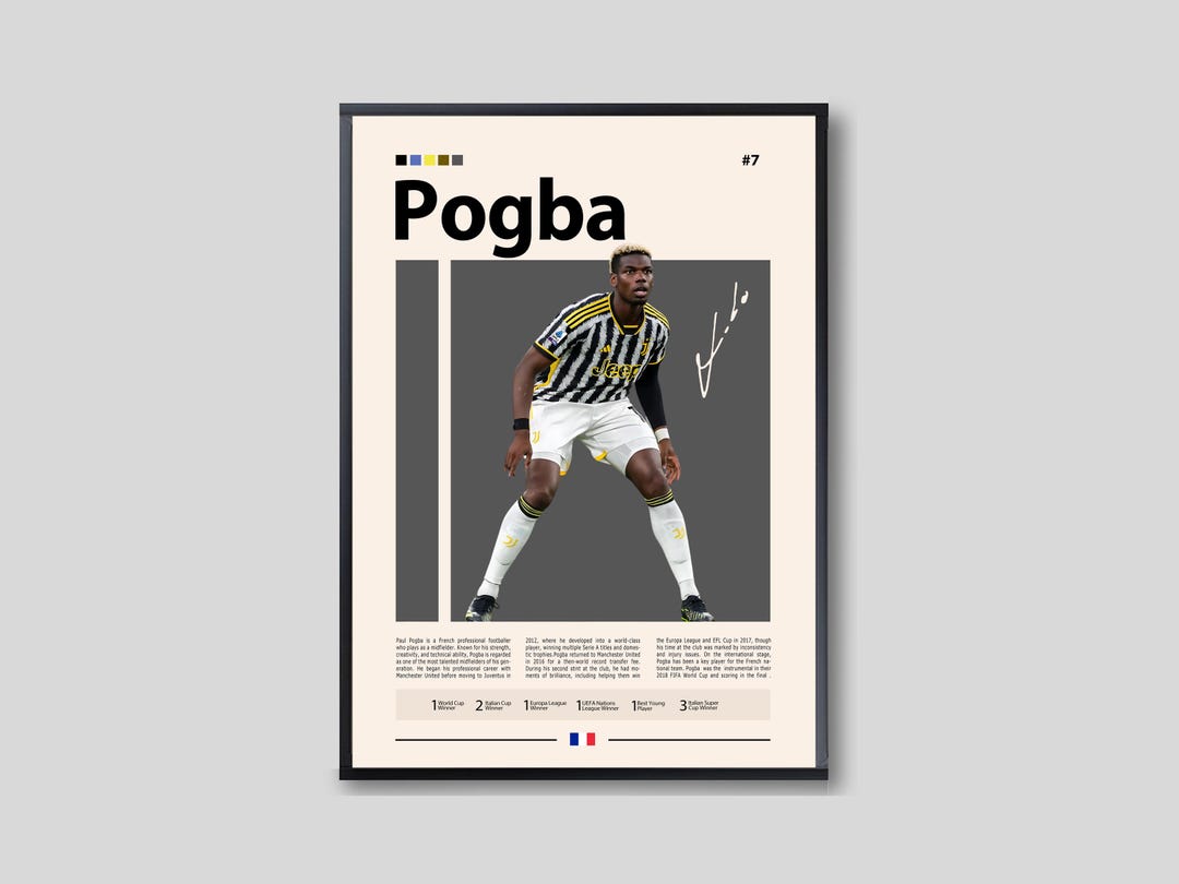 Paul Pogba Poster, France, Manchester United, Poster - Etsy