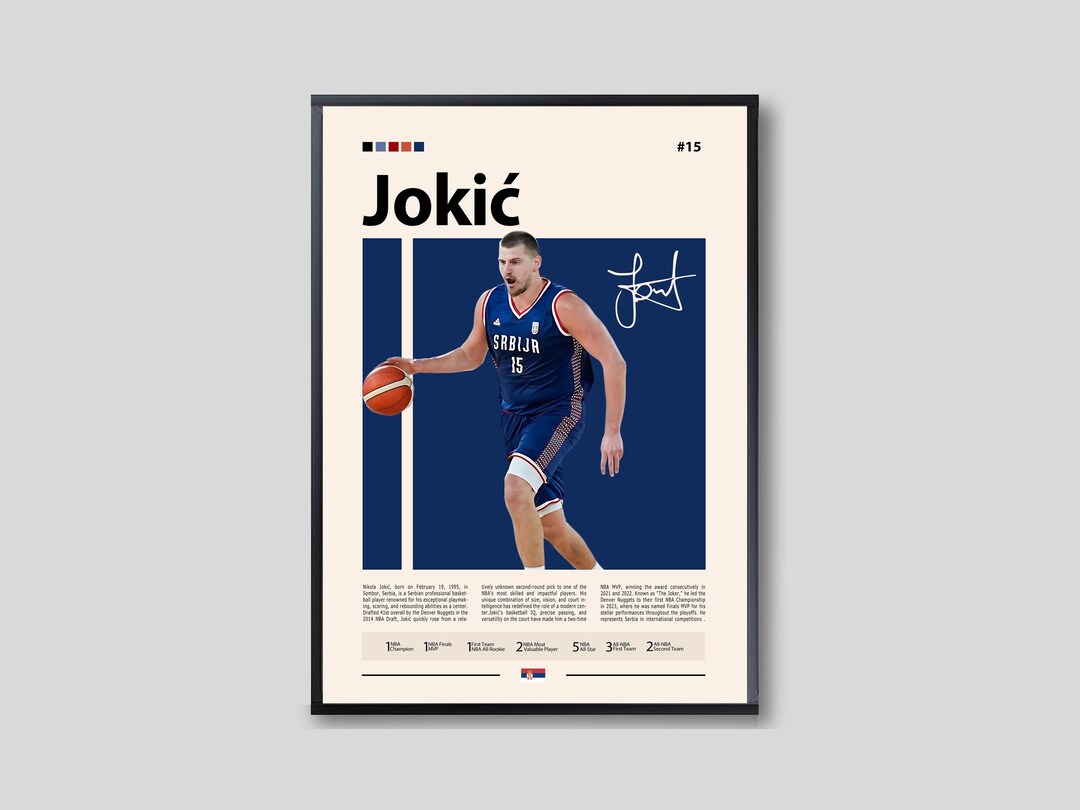 Nikola Jokic Poster, Serbia, Denver Nuggets, Poster - Etsy
