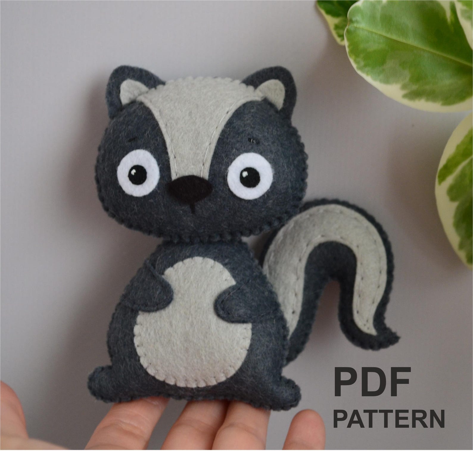Skunk Felt Pattern/ Forest Animal Pattern in PDF Format - Etsy