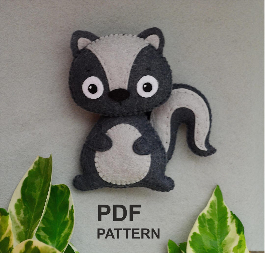 Skunk Felt Pattern/ Forest Animal Pattern in PDF Format - Etsy