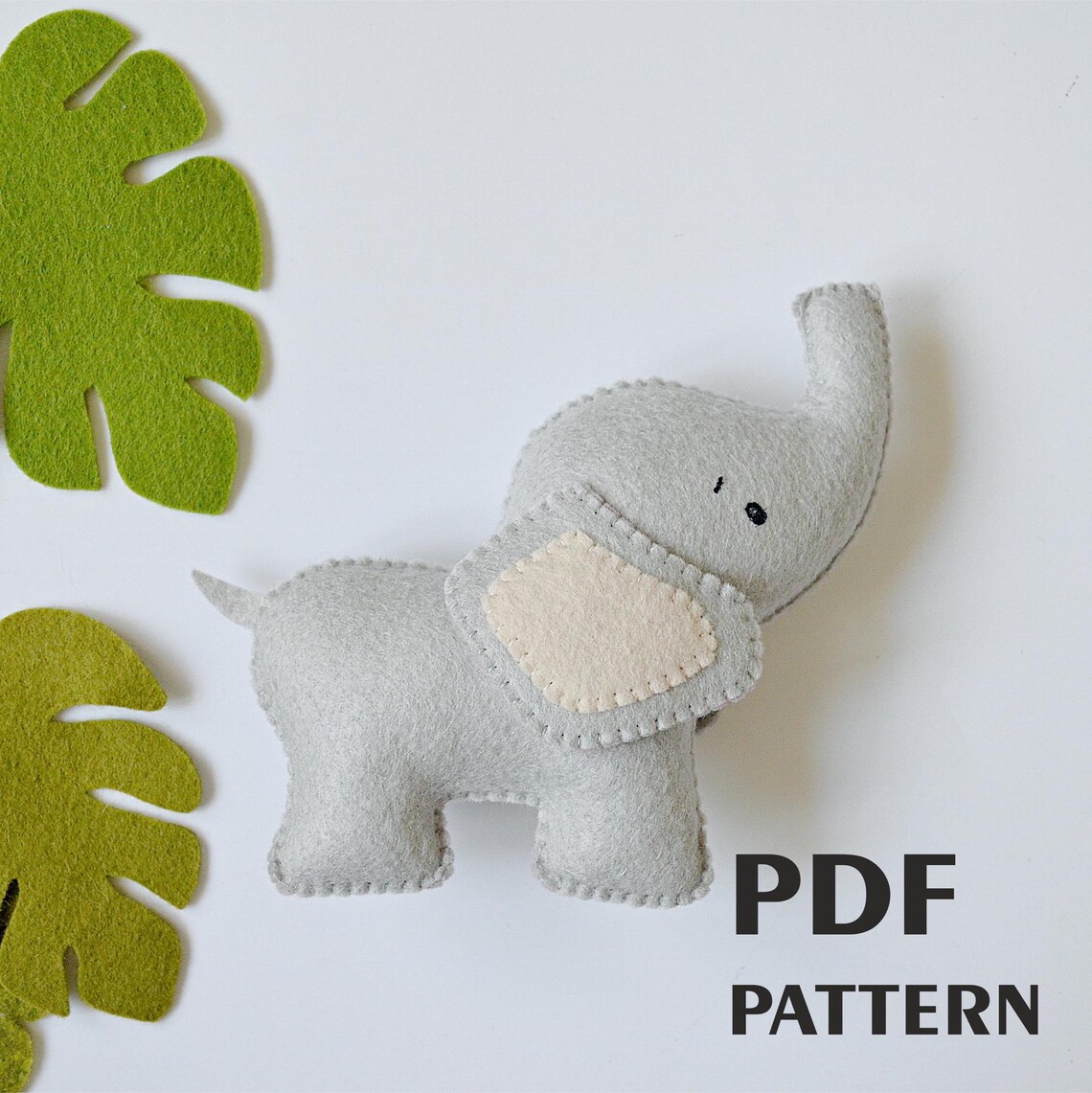 Elephant Felt Pattern / Safari Animals Pattern - Etsy