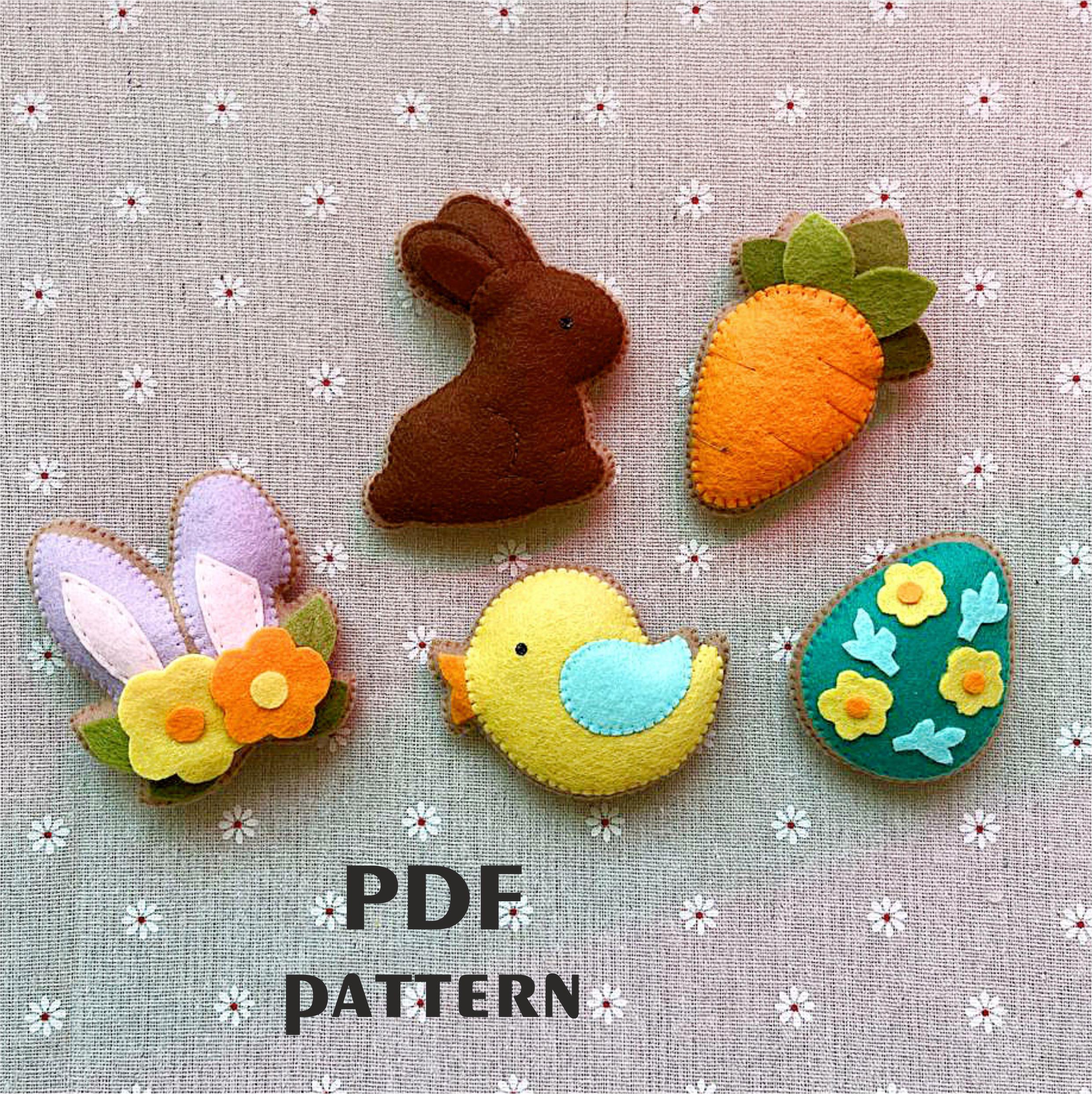 Easter Decor Sewing Pattern Felt PDF - Etsy