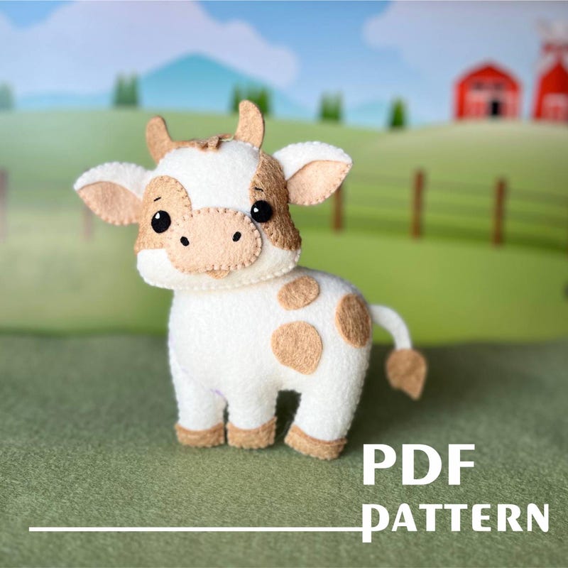 Felt Cow - Etsy