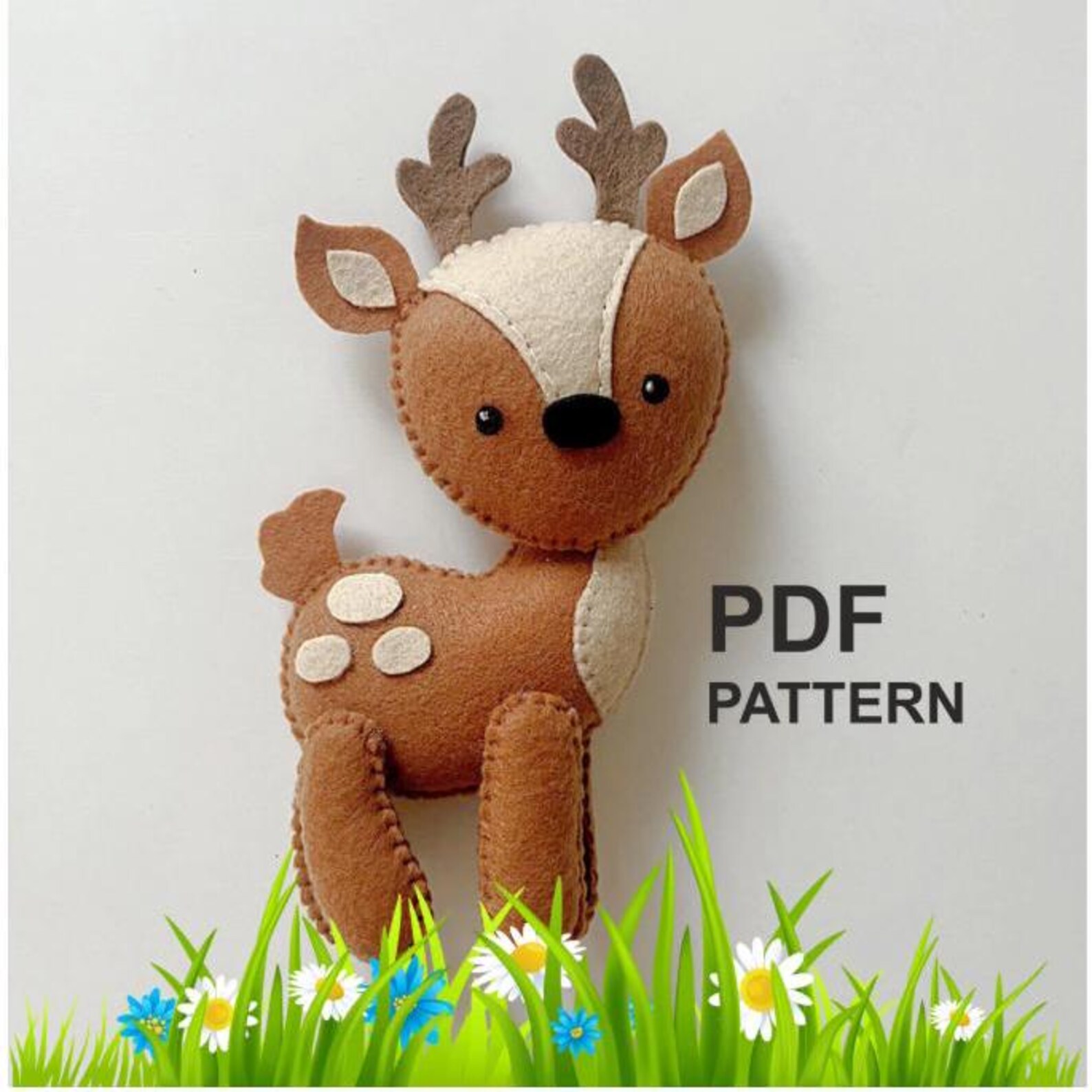 Deer Felt Pattern, Forest Animals PDF - Etsy