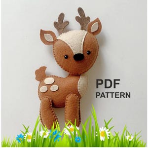 Deer Felt Pattern, Forest Animals PDF - Etsy