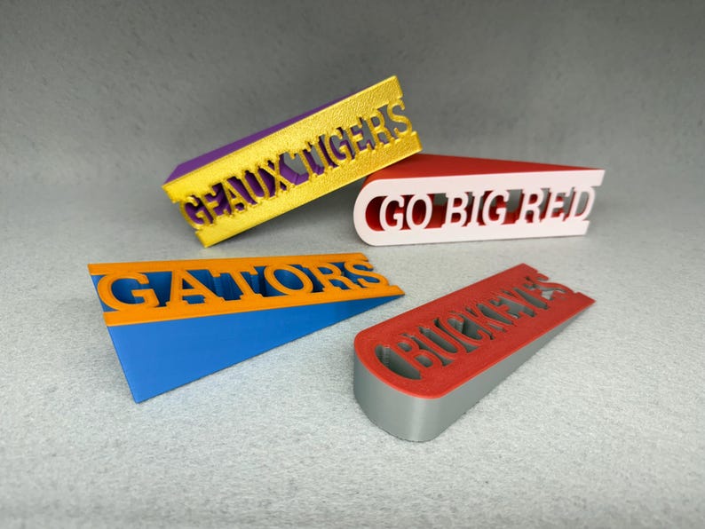 Personalized Multicolor Door Stop - Custom Text - Name - University ...