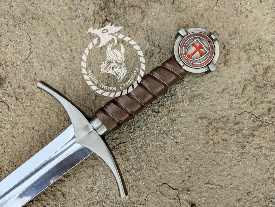 Hand-forged Knights Templar Sword: High Carbon Steel Crusader Replica ...
