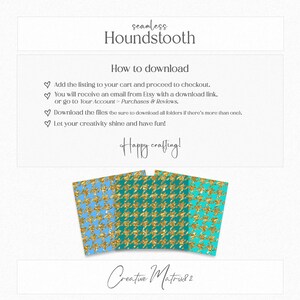 Gold Houndstooth Seamless Patterns, Metallic Glitter Digital Paper ...
