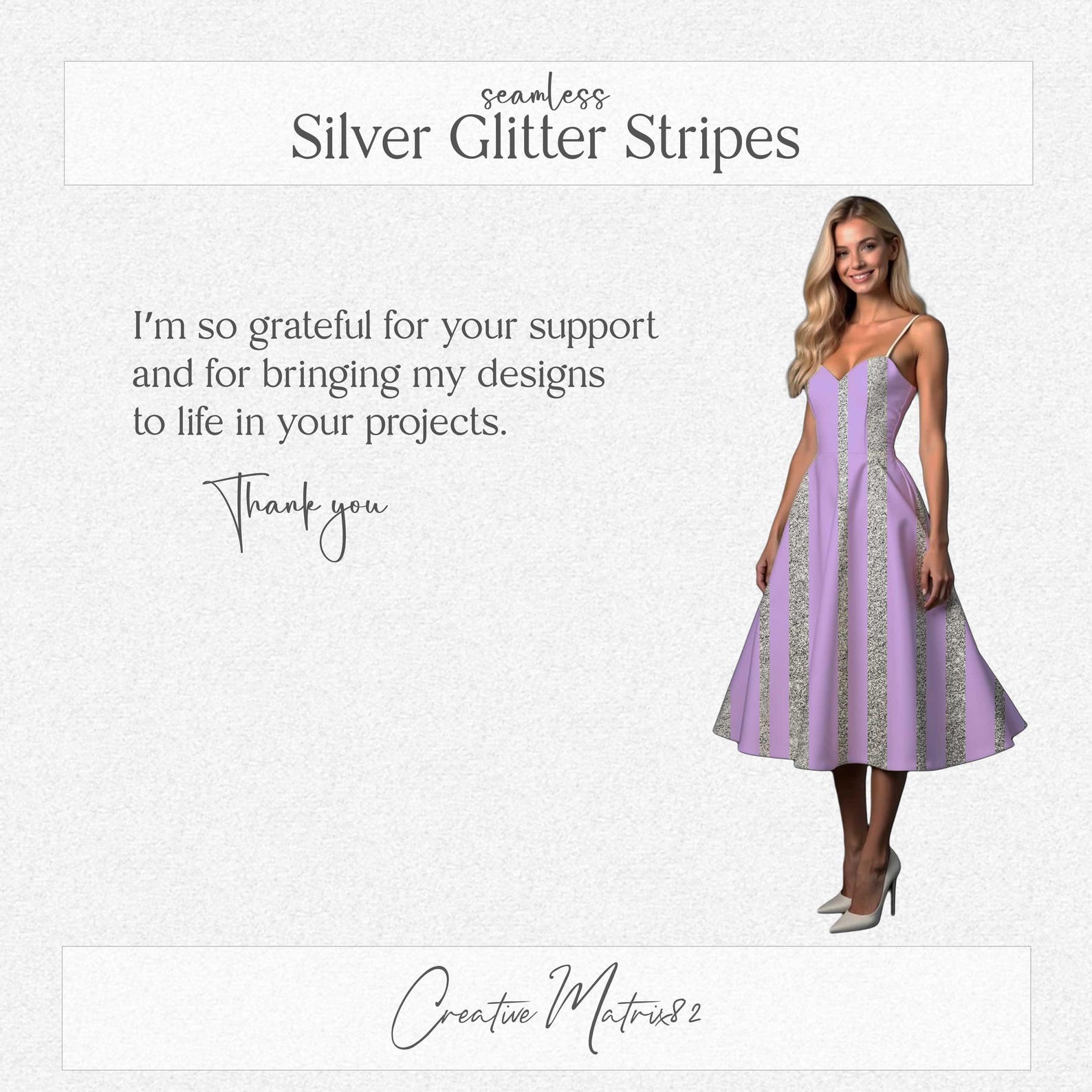 Pastel Backgrounds Silver Glitter Stripes | Seamless Digital Paper ...
