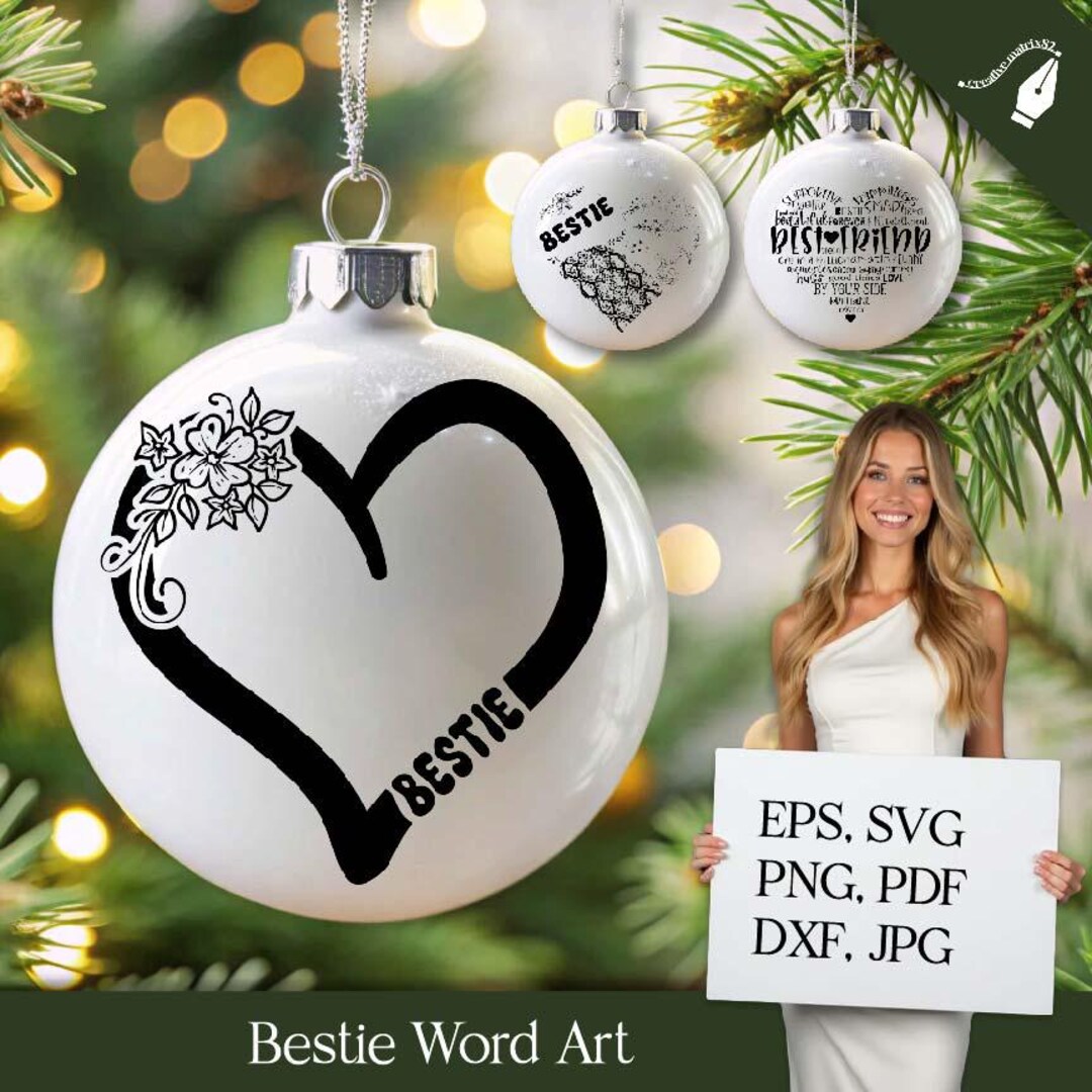 Best Friend Heart - Shaped Word Art | Romantic SVG Cut File | BFF ...